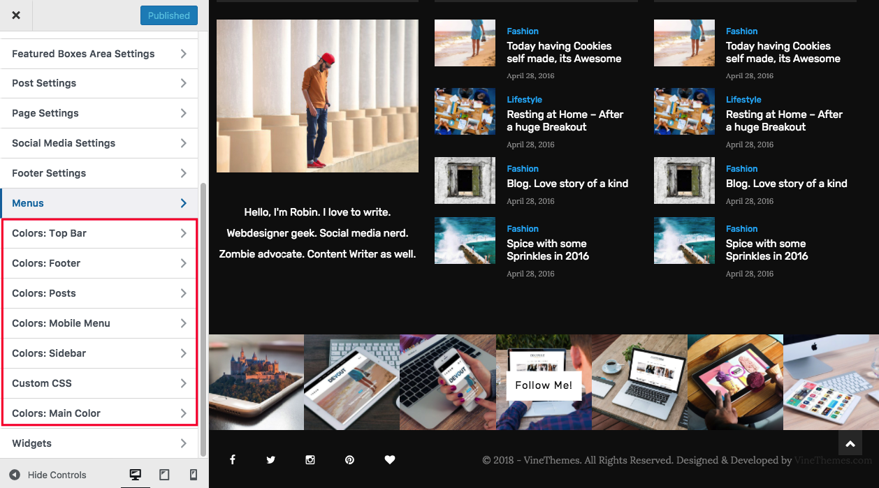 Charisma Theme Documentation Vinethemes