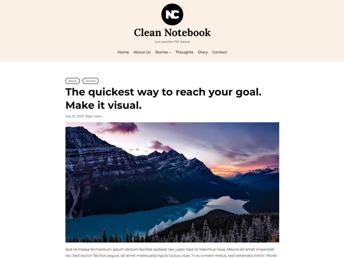 Clean Notebook Wordpress Theme - VineThemes
