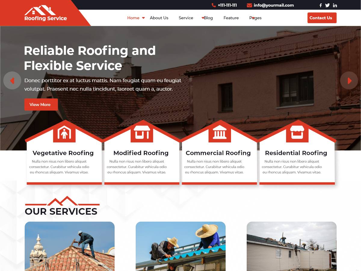 Roofing Solutions Wordpress Theme - VineThemes
