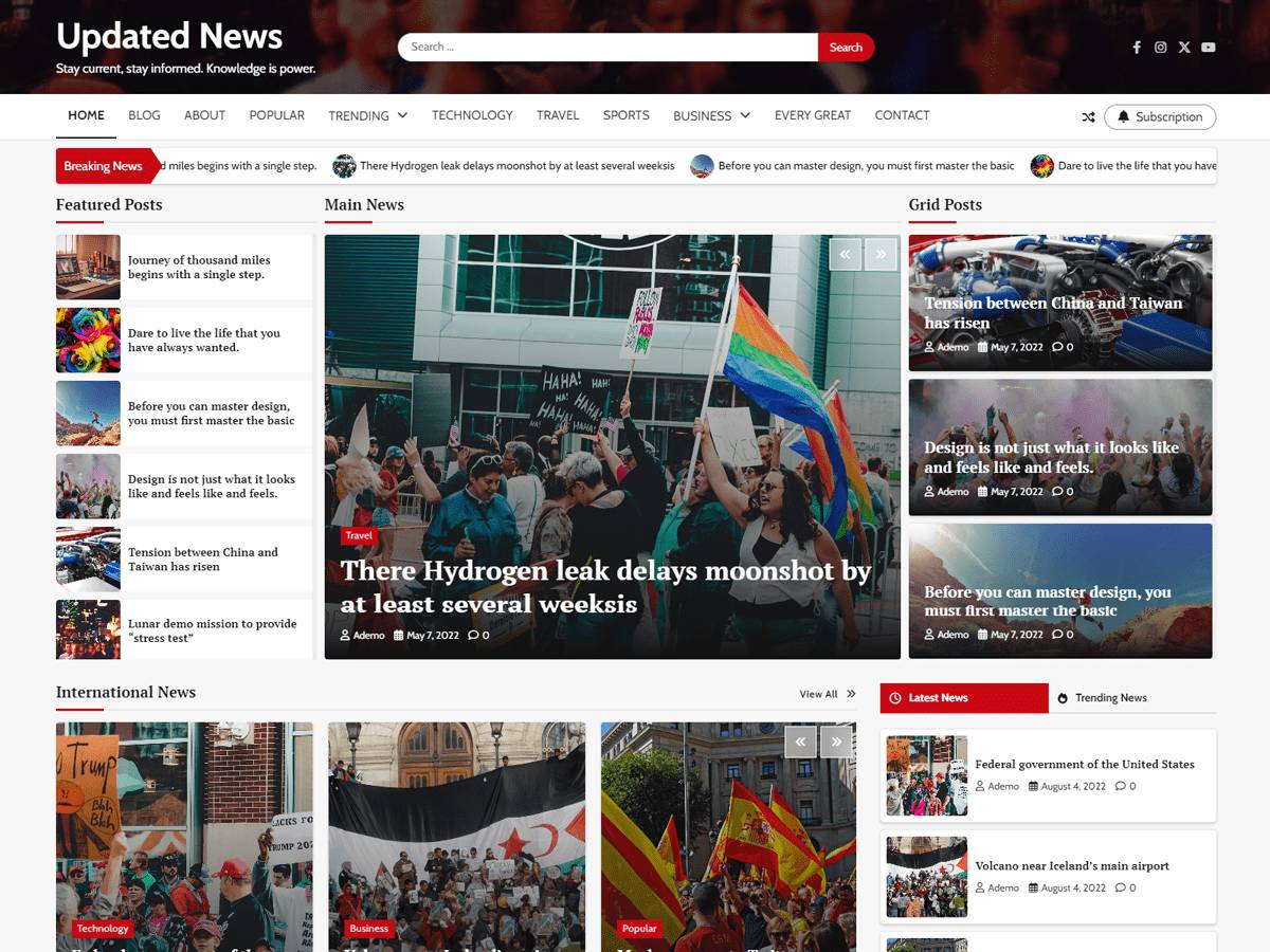 Updated News magazine website Wordpress Theme - VineThemes